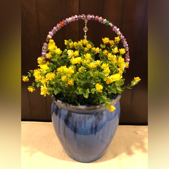 Accents | Beaded Planter Trellis Beaded Plant Archplant Bling Purple ...